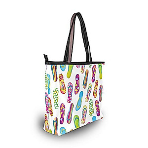 My Daily Women Tote Shoulder Bag Flip Flops Beach Sandal Handbag Medium