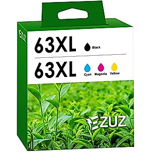 EZUZ Remanufactured Ink Cartridge Replacement for HP 63XL 63 XL Combo Pack for HP OfficeJet 3830 4650 5255 Envy 4520 Printer (1 Black 1 Tri-Color)