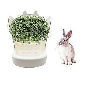 Rabbit Hay Feeder Guinea Pig Plastic Food Bowls Bunny Less Wasted Hay Rack Food Dispenser for Chinchilla Hamster and Other Small Animals