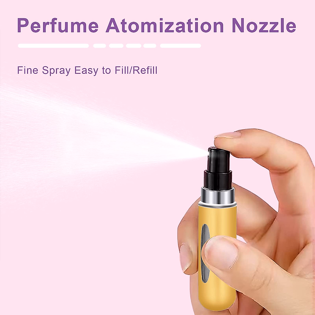 MDDRUIQI Perfume Travel Refillable Portable Perfume Atomizer Bottle 5ML Mini Refillable Perfume Spray Bottles Atomizer Travel Perfume Bottle for Outdoor and Traveling (4 Colors)