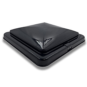 HTTMT- 1Pc Black 14" x 14" Replacement Impact-Resistant Universal Motorhome RV Roof Vent Lid Cover Camper RV Trailer Fresh Air Ventilation Wind [P/N: ET-CAR-FIX018A-BK]