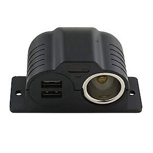 Armor All 12 Volt Auxiliary Power Socket with 2 USB Ports, LED Light Indicator Spotlights Charging Items, Connect Bluetooth Devices, GPS Devices, Smartphones and Tablets