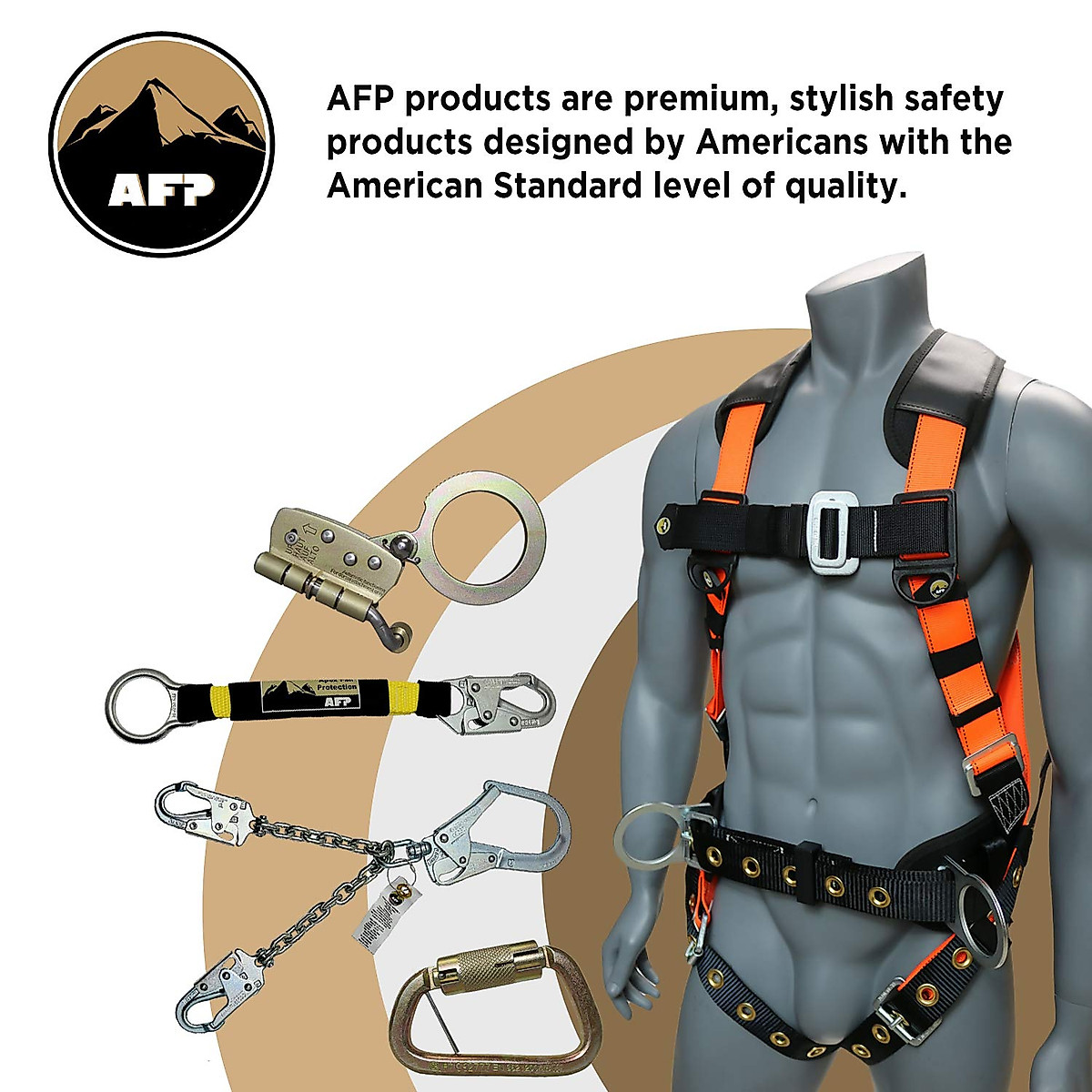 AFP 6 FT Single Leg Internal Shock Absorbing Safety Lanyard with Dual Snap Hooks