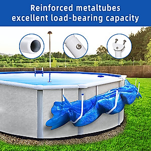 5PCS Pool Solar Cover Holder-U-Shaped Tube Set Keep Pool Cover Away from The Ground-Solar Cover Hooks for Above-Ground Swimming Pool Solar Blankets Storage