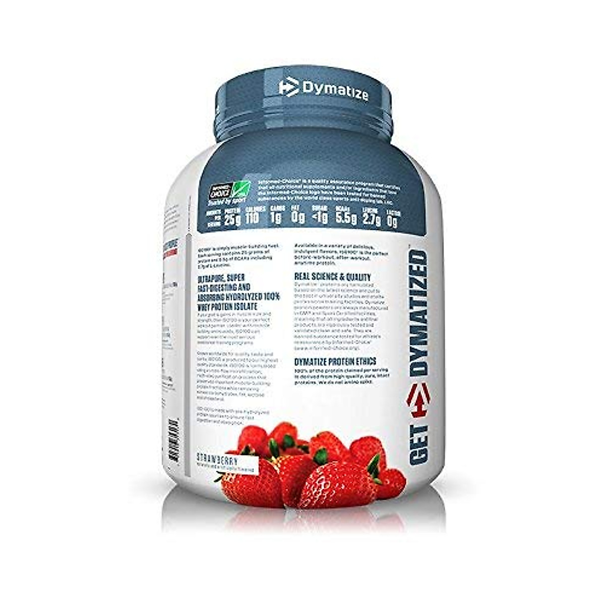 Dymatize ISO100 Hydrolyzed 100% Whey Protein Isolate Strawberry -- 5 lbs