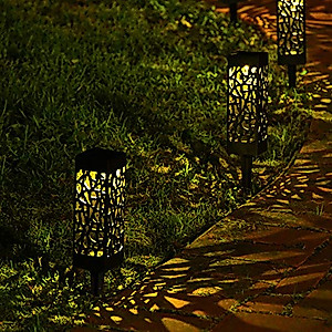 Lumabase Solar Powered Pathway/Tabletop Lights, Black, Set of 4, 63504