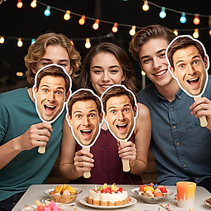 1 Pc, Custom Big Head with Your Photo, Fun Face Cardboard Cutout, Big Heads on a Stick, Life Size face on a Stick, Personalized Face Fans for Bachelorette Party, Wedding, Graduation, Christmas