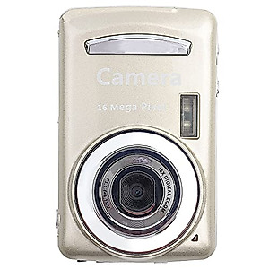 ciciglow HD Digital Cameras, 2MP HD 720P 30FPS 16X Zoom Camera, Fashion Design Point and Shoot Portable Digital Cameras for Kids,Teenagers,Camping,Outdoors(Gold, Black)
