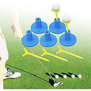 QHALEN Golf Rubber Tee Holder Set for Golf Driving Range Tee Practice Tool Pack of 5 (Blue)