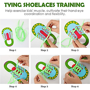 NUOBESTY Shoelace Threading Teaching Toys Learn to Tie Shoelaces Toys Early Educational Toys for Kids Toddlers