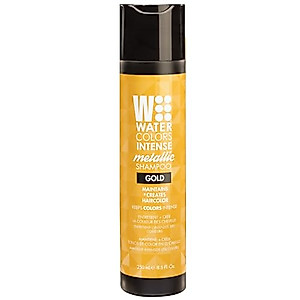 Watercolors INTENSE METALLIC Color Depositing Sulfate-Free Shampoo, Maintains & Enhances Hair color Water Colors Hair Dye Wash (Intense Metallic Gold - 8.5 oz)