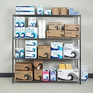 Alera ALESW207218BA BA Plus 72 in. x 18 in. x 72 in. 4-Shelf Wire Shelving Kit - Black Anthracite Plus