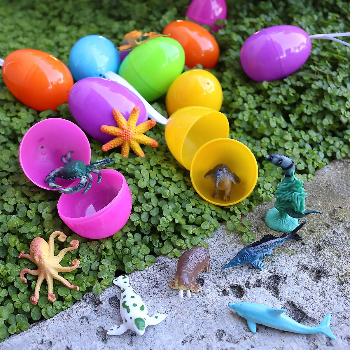 GiftExpress Ocean Sea Creatures/Animals Toy Figures, 36 Pcs Mini Assorted Under The Sea Life Realistic Figures, Educational Toy, Easter Egg Filler, Cupcake Topper, Aquarium Decorations
