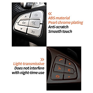 LIMBQS Steering Wheel Button Stickers for Mercedes Benz C200 E260L GLC300, Steering Wheel Buttons Light-transmitting Decorative Stickers for Mercedes Benz GLA CLA GLK Class