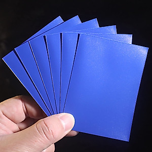 50PCS Premium GEM Laser Shinny Outer Matte Holographic Card Sleeves Holo Card Cover Standard Size Shiny Foil Trading Card Sleeve Kpop Photo Cards Protector 66x91mm Suitable in Binders (Blue)