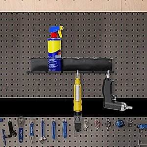 Fepinc 2 Pack 5 Hole Spray Can Organizer Can Holder, 17in Metal Spray Can Holder Rack Wall Mount Tool Shelf Organizer for Workshop, Shed, Garage, Home (2)