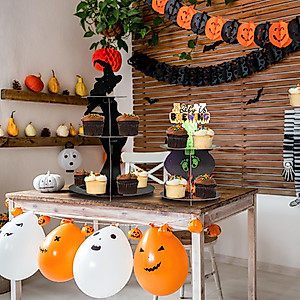 Halloween Baby Shower Cupcake Stand A Baby is Brewing Cupcake Holder 3-Tier Halloween Witch Cupcake Tower for Halloween Dessert Stand Baby Shower Birthday Party Decor