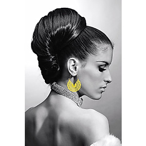 12 pairs of colorful cutout boho cutout pattern bohemia earrings for women hanging dangling fashion set boho DIY lightweight women's earrings candy color earrings