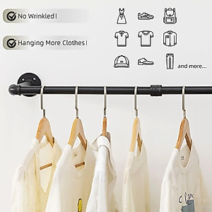 Industrial Pipe Clothing Rack,Wall Mounted Clothes Rack for hanging clothes, Space Saver Hanging Pipe Clothes Rack, Heavy Duty Corner Garment Racks for Laundry Room, Closet Storage