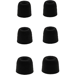 JNSA Replacement Memory Foam Ear Tips Noise Canceling Foam Ear Tip Compatible with Sony WF-1000XM4 / 1000XM5 Earbud Headphones, [Fit in Case],L/M/S 3 Size 3 Pairs,Black (Foam4XM4B3P)