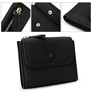 YALUXE Small Wallets for Women Vegan Leather Mini Coin Purse with Coins Zipper Pocket and ID Card Holder