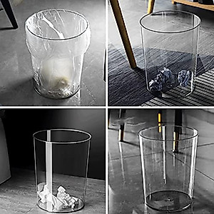 Trash can Thick Trash Can PET Waste Basket Wear-Resistant Garbage Can for Bathroom, Bedroom, Home Office, Dorm 21.5x18.5x26.8 cm Rubbish Recycle Bins (Color : Clear)