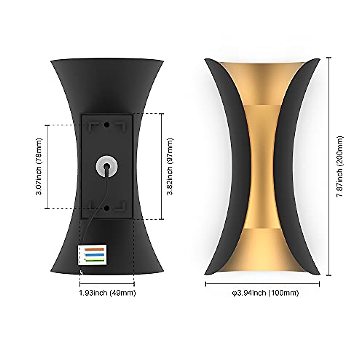 Shinbeam Outdoor Wall Lights,Up and Down LED Porch Lights,Waterproof 10W 3000K Wall Mount Light, Outdoor Wall Lamp Suitable for Garden & Patio Lights(2 Packs)