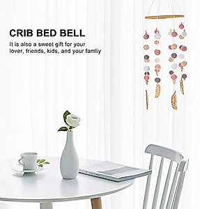 BESPORTBLE Mobile Wooden Further Pompom Ball Wind Chime Bed Bell Nursery Mobile Crib Ceiling Wooden Beads Wind Chime