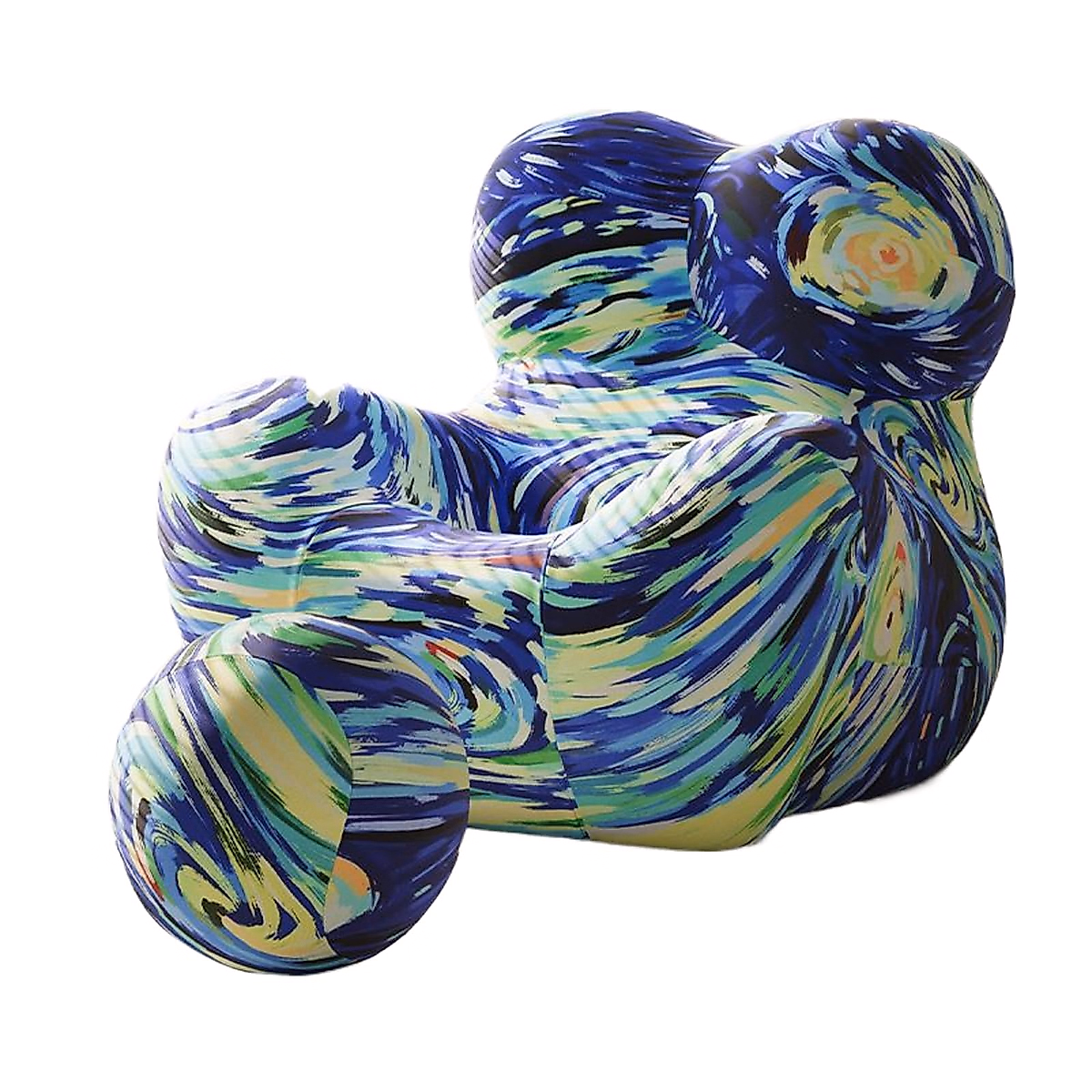 ESRADA Lazy Chair with Ottoman, Modern Soft Reading Chair Accent Contemporary Lounge Leisure Sofa Chair,Large Wrap-Around Armrests Lazy Sofa Chair