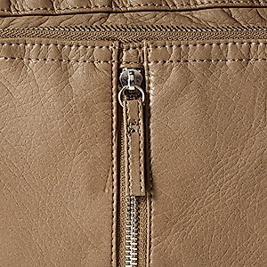 Bueno of California Grainy Washed Organzier Crossbody, Mushroom