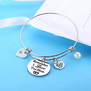 Nimteve Mom Gifts From Daughter Son Mother Bracelet Bangle Jewellery Gifts For Women (Remember I love you Mom)