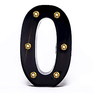 Foaky Black LED Marquee Number Lights Sign Light Up Marquee Number Lights Sign for Night Light Wedding Birthday Party Battery Powered Christmas Lamp Home Bar Decoration