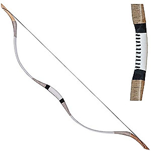 TOPARCHERY Traditional Archery 51" Longbow Hunting Cow Leather Recurve Horsebow Mongolian Bow 20-70LBS