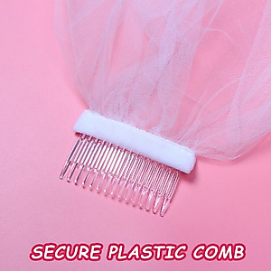 CCINEE Bridal Veil,Women's Simple Tulle Short Wedding Veil for Wedding Hens Party Bachelorette Party Decorations Bride To Be Gift(White Veil+White Sash)