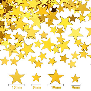 HESTYA 60g Star Confetti Glitter Table Confetti Metallic Foil Stars for Party Wedding Festival Decorations(Gold,10mm and 6mm)