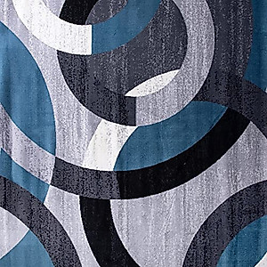 Flash Furniture Harken Collection 6' x 9' Geometric Area Rug - Black and Gray Olefin Facing - Jute Backing - Living Room or Bedroom