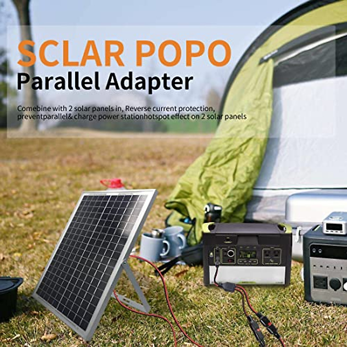 YACSEJAO Solar Charging Splitter Cable Solar Panel Extension Cable 14AWG High Power Pole Port Connector for Portable RV Solar Generator Power Station