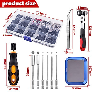 HobbyPark 620pcs RC Screw Kit Screws Assortment Set Hardware RC Repair Tool Kit RC Screwdrivers Hex Drivers w/Tray for Traxxas Arrma Axial Redcat Losi 1/8 1/10 1/12 1/16 Scale RC Car Truck Crawler