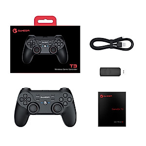 GameSir T3 Wireless Gaming Controller, PC Controller for Windows 7/8/10/11, Android, Gamepad Joystick with Turbo and Dual Vibration, Gaming Controller for Android TV/TV Box, 20 Hours Working Battery