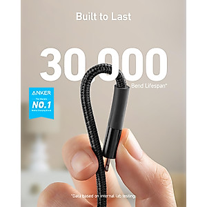 Anker Powerline+ II Lightning Cable 3-Pack (3 ft, 3 ft, 6 ft), MFi Certified for Flawless Compatibility with iPhone 11/11 Pro / 11 Pro Max/Xs/XS Max/XR/X / 8/8 Plus / 7 and More (Black)