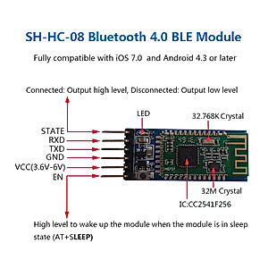 DSD TECH SH-BT-08 Bluetooth 4.0 BLE Slave Module to UART Transceiver for Arduino Compatible with iOS