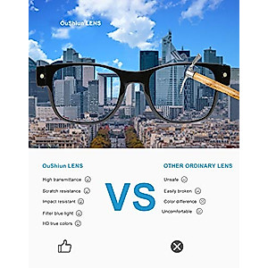 OuShiun USB Rechargeable Led Reading Glasses Lighted Eyewear for Women Men (Black, 3.5X)