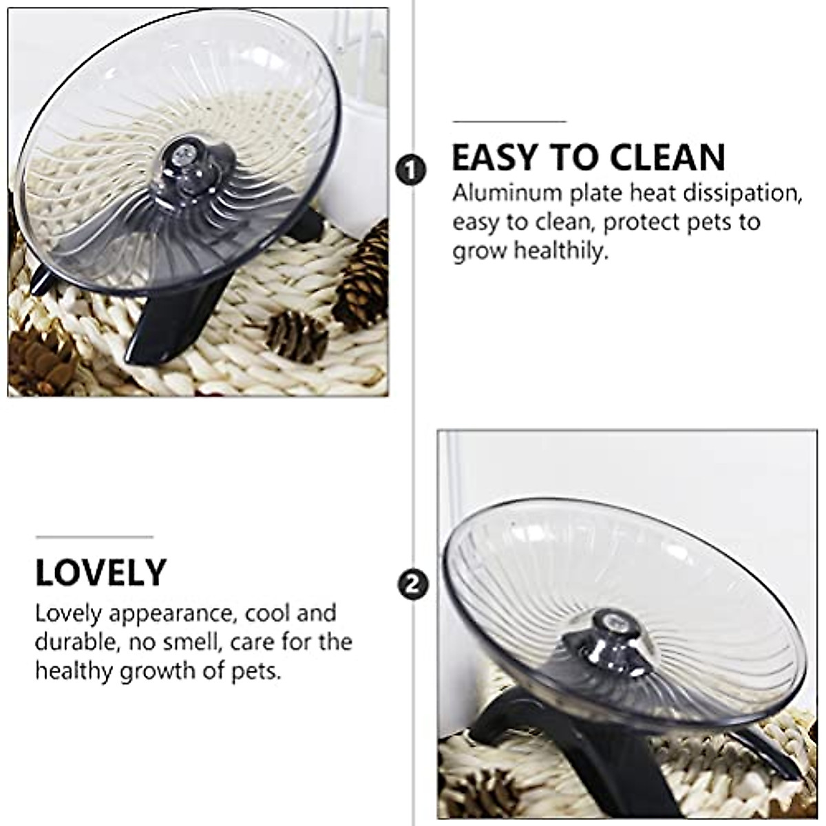 Balacoo Hamster Exercise Saucer Silent Running Wheel Spinner Toy Roller Round Silent Cage Gerbil Wheel Toy for Hamsters Hedgehogs Small Pets Exercise