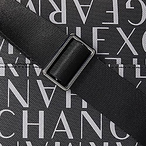 A|X ARMANI EXCHANGE All-Over Logo Eco-Leather Crossbody Bag, Black