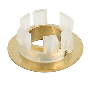 LQS Basin and Sink Trim Overflow Cover for Kitchen, Bathroom and Vanity Sink, Solid Brass Insert in Hole Round Caps, Colour Gold