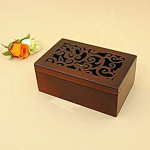 18 Note Antique Engraved Hand Crank Wooden Musical Box With Silver-plating Movement in,Music Gift Box (Silver Movement/Edelweiss)