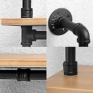 Weven Industrial Pipe Corner Shelves Wall Mount Bookshelf, 3-Tiers Metal&Wood shelves,DIY Storage Shelving Rustic Floating Shelves,Home Decory shelves