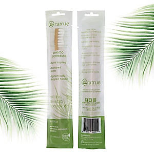 Oratrue Pack of 25 Bamboo Toothbrushes Medium Bristles US Company Packaged Individually Packaged Dentist Created UV Light Exposed