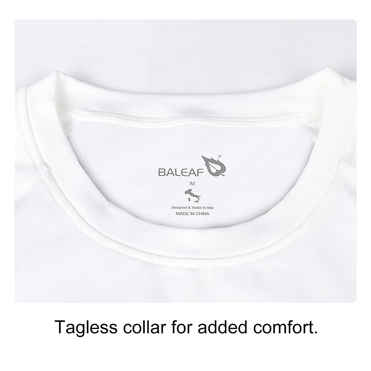 BALEAF Boys Compression Shirt Long Sleeve Youth Undershirts Kids Football Baseball Baselayer Cold Gear Quick Dry White Size M