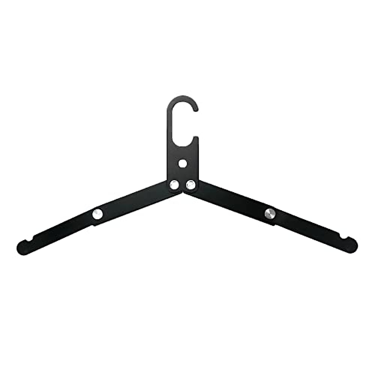 Tsnamay 2Pcs Black Closet Clothes Hangers Folded Hangers Travel Hangers Metal Aluminum Hanger